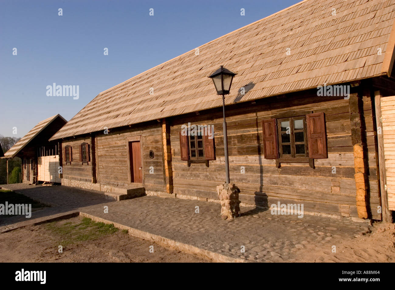 Old traditional building in Lithuania open air museum Stock Photo - Alamy