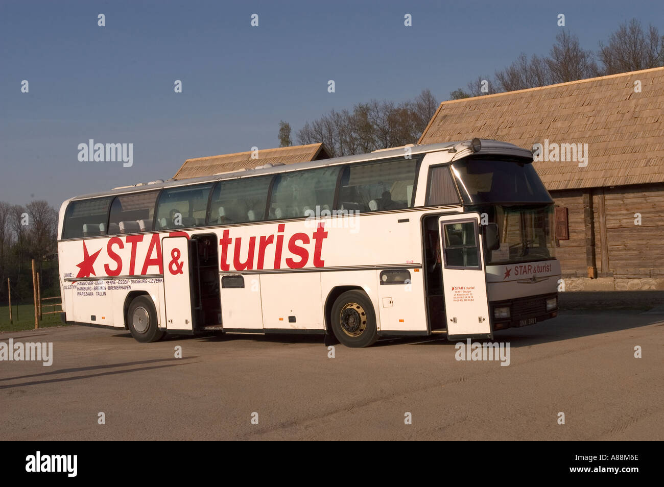 Star Tourist East and Central European travel agency coach display of ...