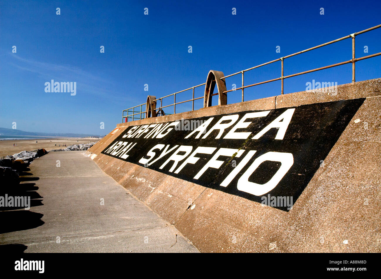 Surfing Area Sign Aberafan Seafront Aberavon South Wales Stock Photo ...
