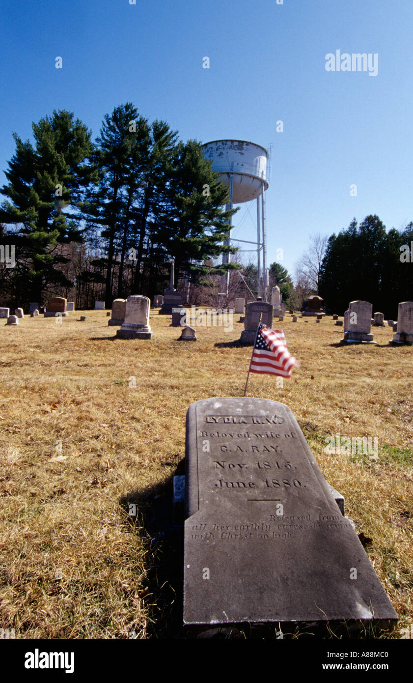 Broken Headstone in a New England graveyard USA vertical Stock Photo ...