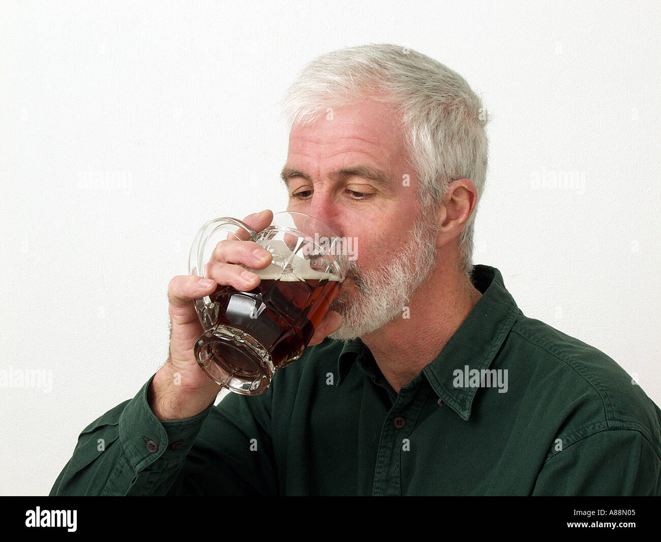 Man Drinking Pint of Beer People Lifestyle Wales Stock Photo - Alamy