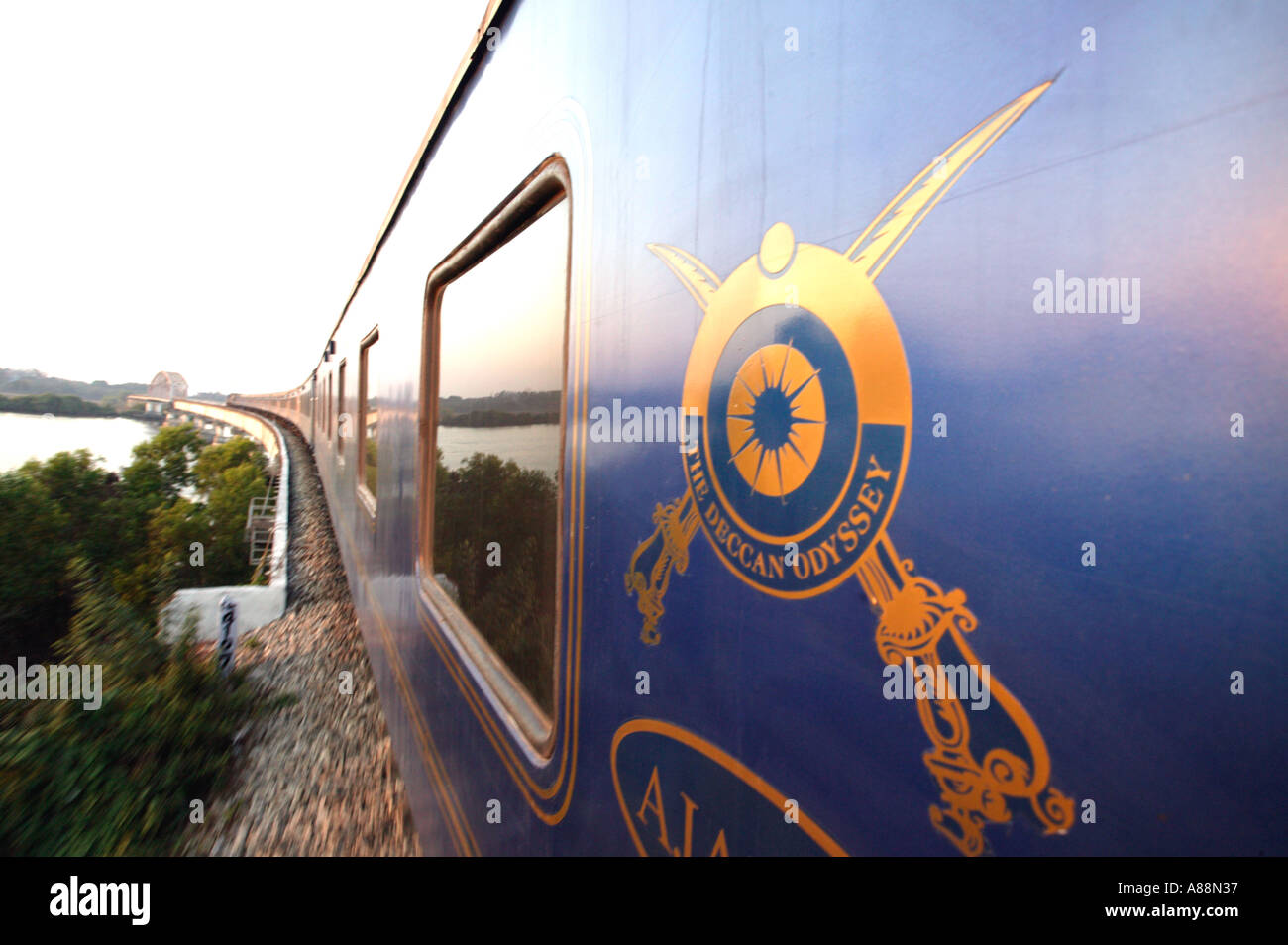 Deccan Odyssey train / Indian Maharaja train, India Stock Photo - Alamy
