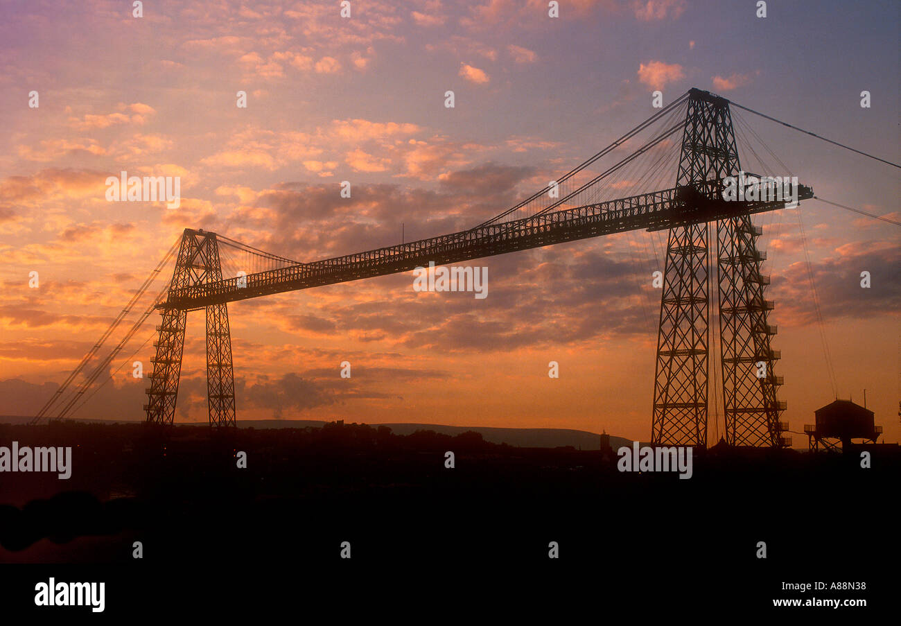 Transporter Bridge at Sunset Newport South East Wales Stock Photo - Alamy