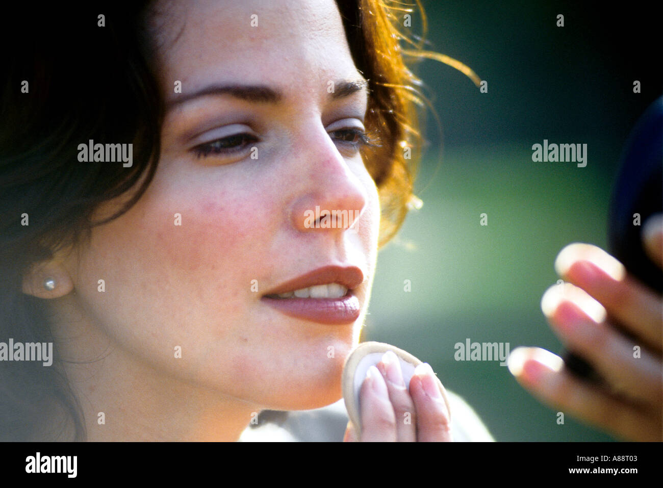 A bussiness woman has a quick coffee running errands and working from ...