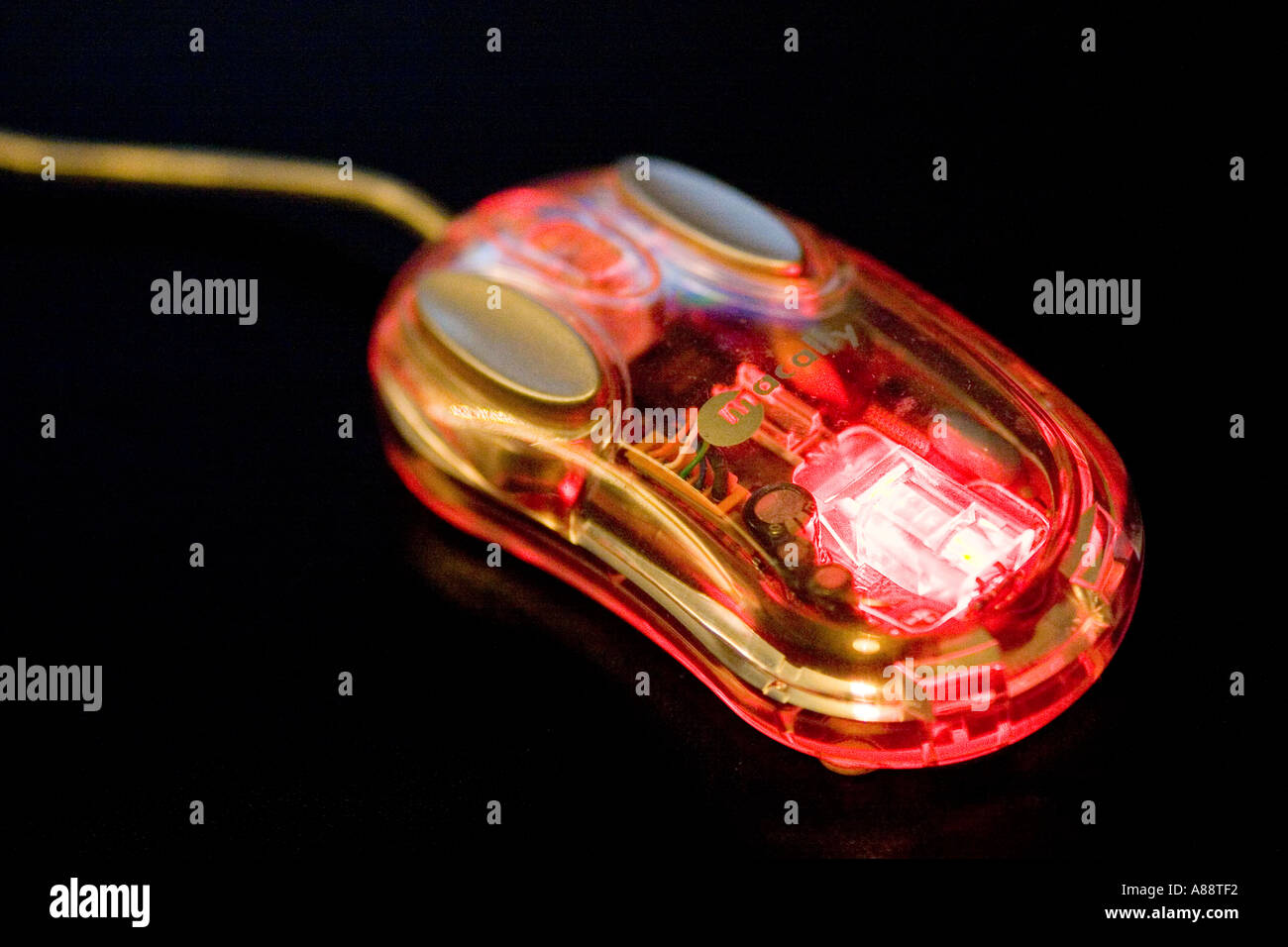 Illuminated computer mouse Stock Photo - Alamy