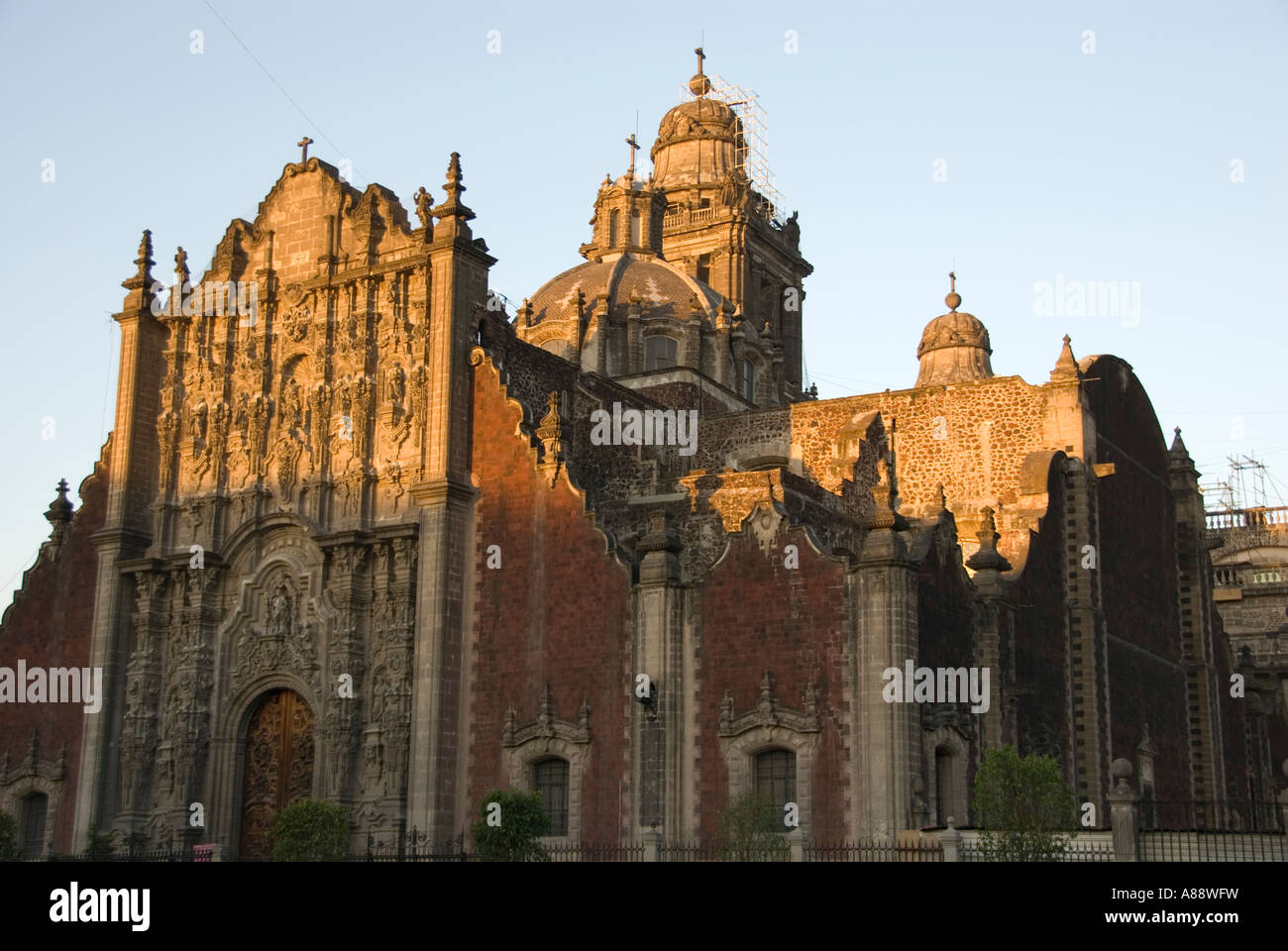 Metropolitan Cathedral Sacristy Chapel Facade Side View Zocalo Mexico ...