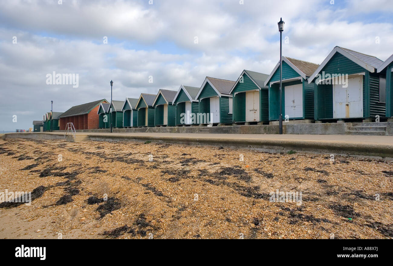 Sail storage huts at Gurnard, Isle of Wight Stock Photo - Alamy