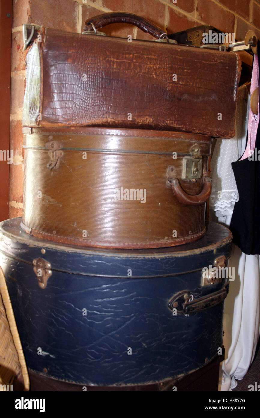 AN ARRAY OF OLD SUITCASES STACKED ON TOP OF EACH OTHER BDA10464 Stock ...