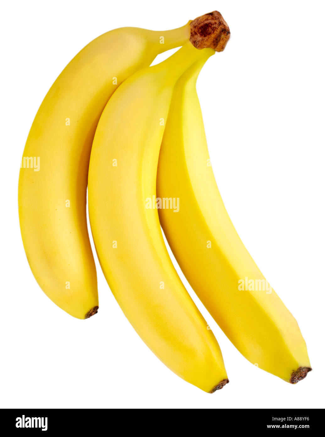 THREE BANANAS ON WHITE Stock Photo - Alamy