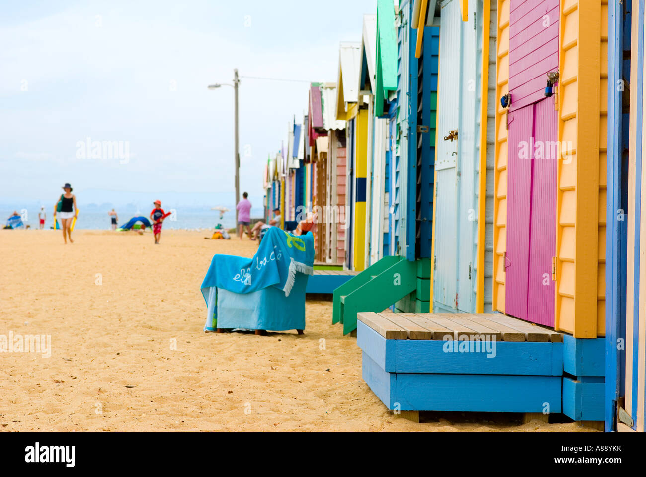 Brightly Coloured Beach Boxes on Brighton Beach Stock Photo - Alamy