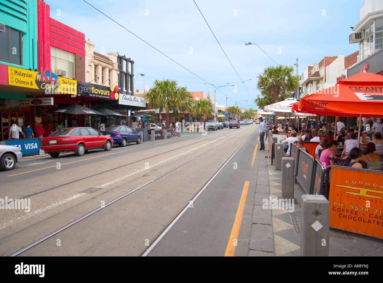 Melbourne Cafe Street Stock Photo - Alamy