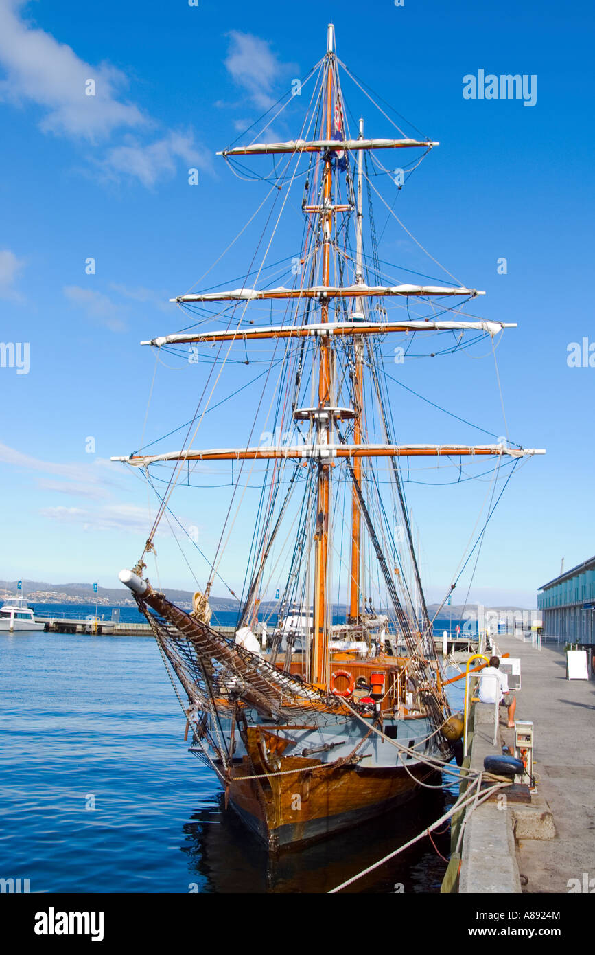Historic Tall Ship in Hobart Harbour Stock Photo - Alamy