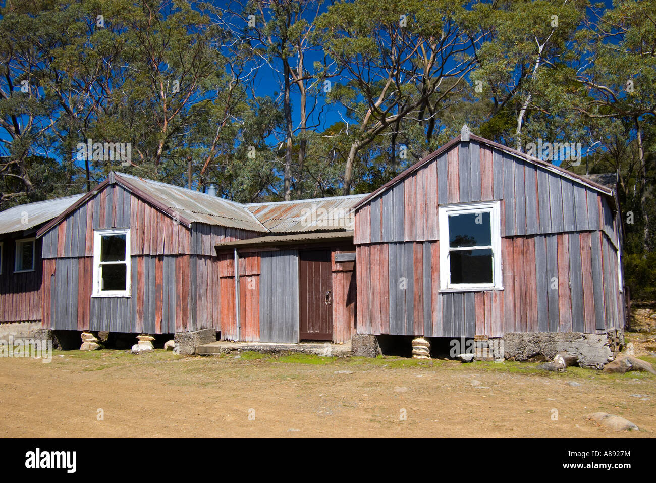 Historic alpine huts Stock Photo - Alamy