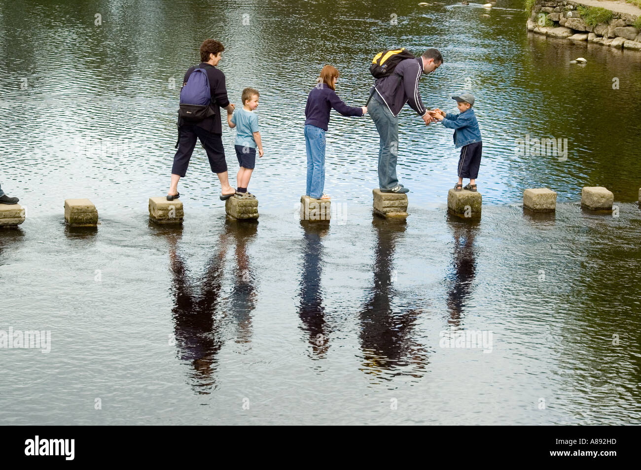 Child stepping stones hi-res stock photography and images - Alamy