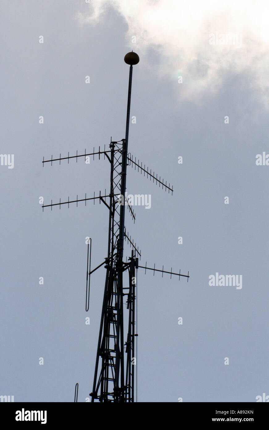 TELECOMMUNICATIONS TOWER AGAINST BLUE SKY VERTICAL BDA10689 Stock Photo ...