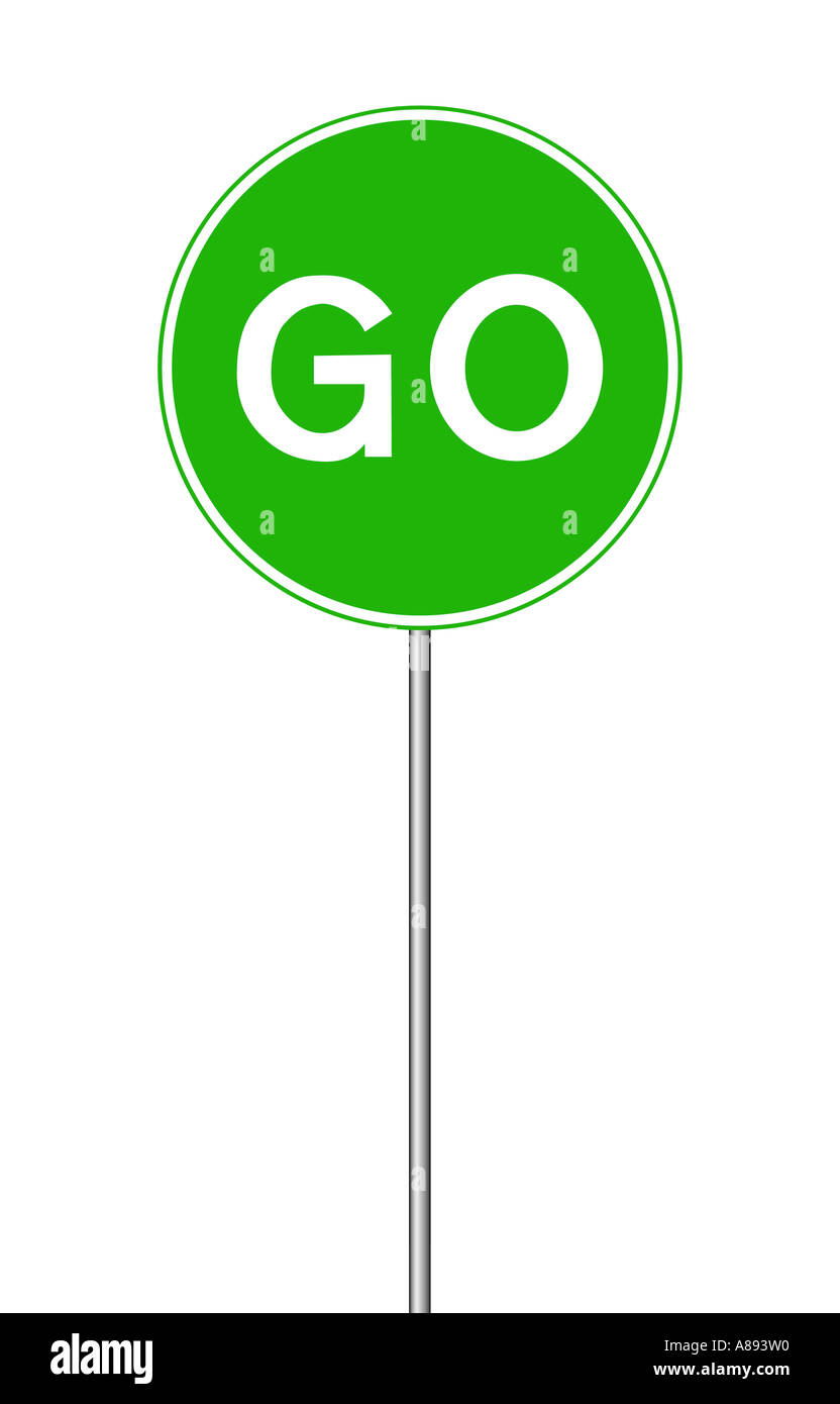 Go Road sign on white background Stock Photo - Alamy