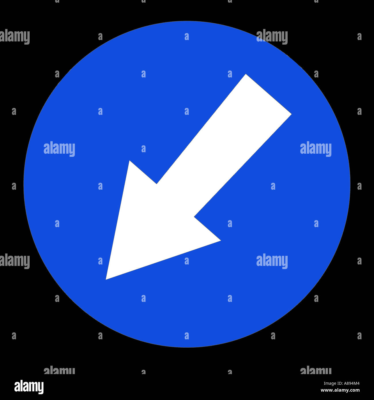 Keep Left Road sign on black background Stock Photo - Alamy