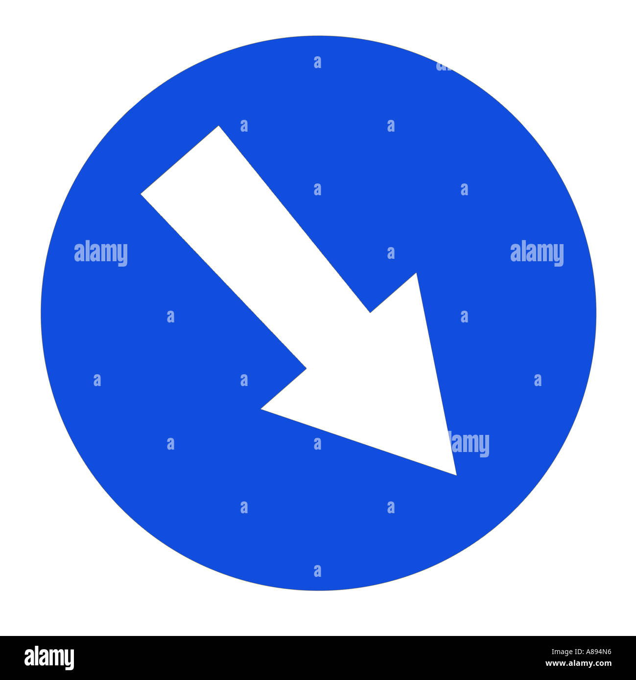 Keep Right Road sign on white background Stock Photo - Alamy