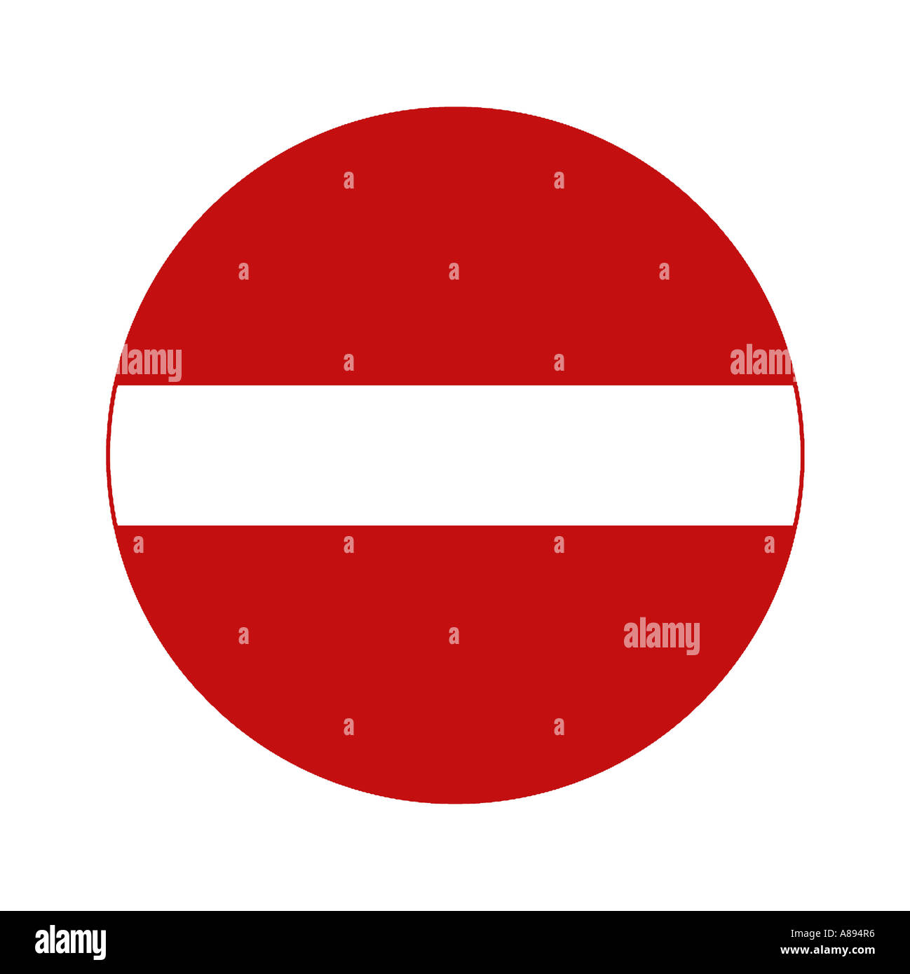 No Entry Road sign on white background Stock Photo - Alamy