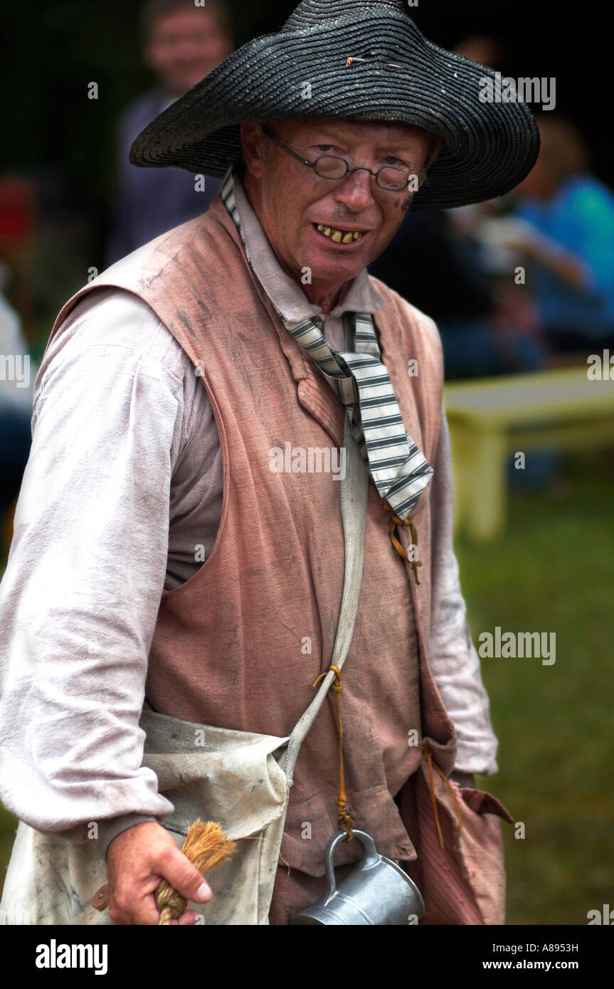 A man dressed as a person from a pre revolutionary frontier town Stock ...