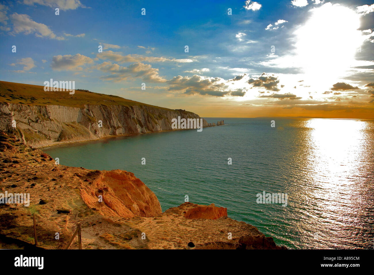 The needles isle of wight sunset hi-res stock photography and images ...