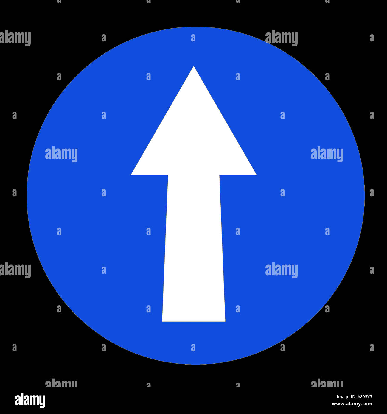 One Way traffic road sign on black background Stock Photo - Alamy