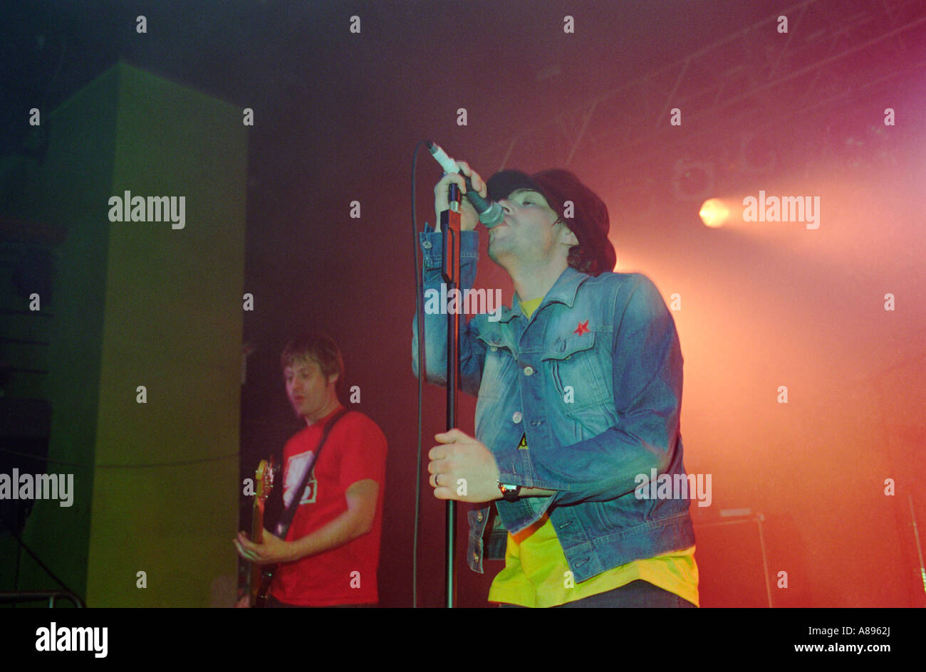 the lead singer of the charlatans Tim Burgess performing live in ...