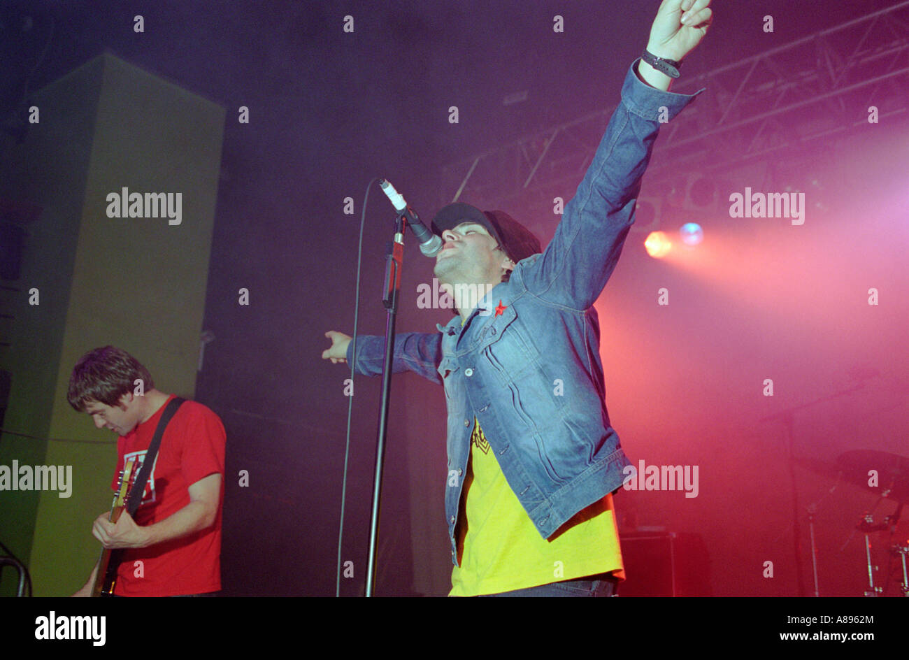 the lead singer of the charlatans Tim Burgess performing live in ...