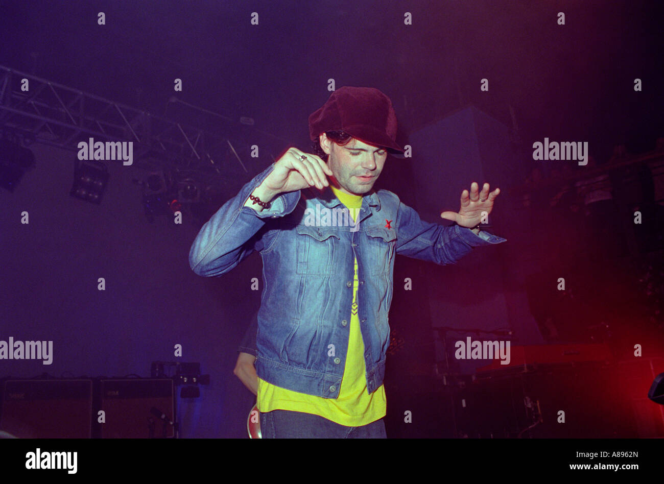 the lead singer of the charlatans Tim Burgess performing live in ...