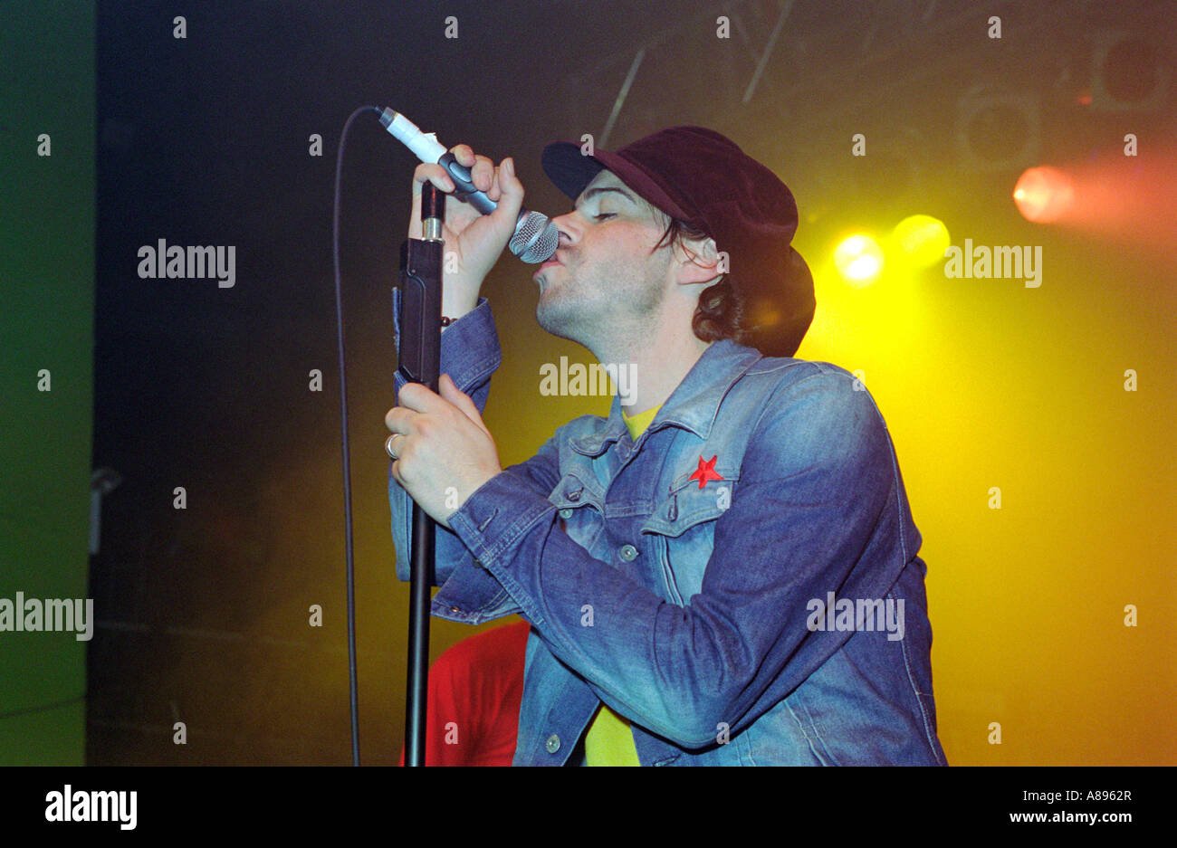the lead singer of the charlatans Tim Burgess performing live in ...