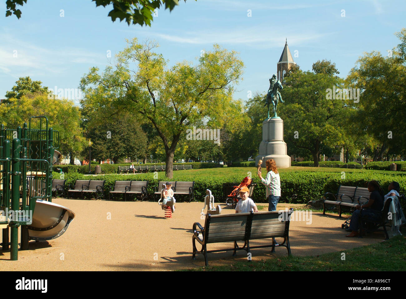 USA Washington DC Capitol Hill a playground in Stanton Park Stock Photo ...
