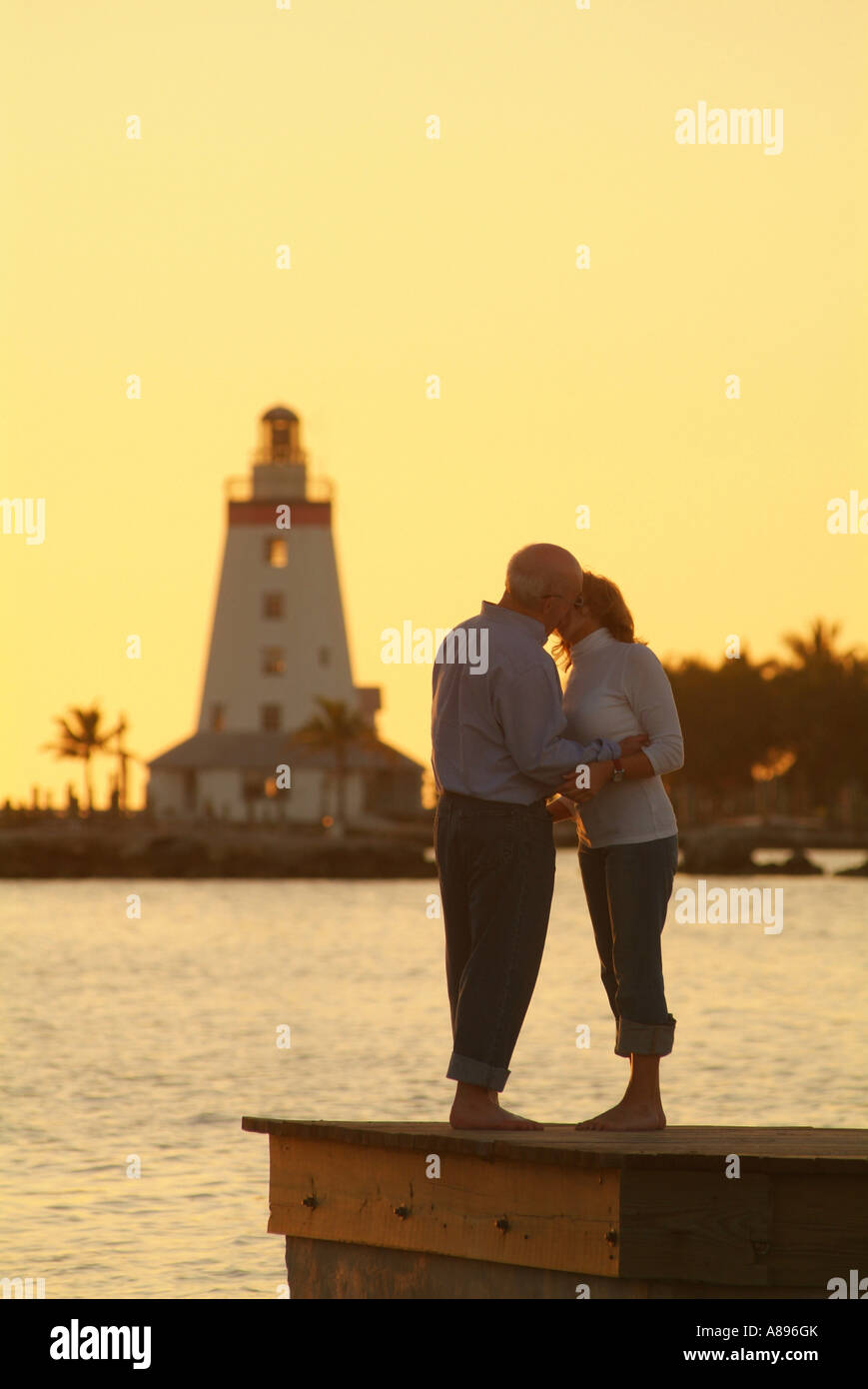 USA Florida Marathon Keys Couple by Lighthouse Stock Photo - Alamy