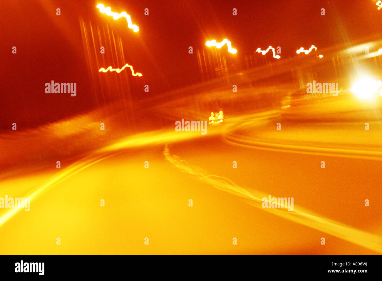 Soft focus fast car moving along a highway Stock Photo - Alamy