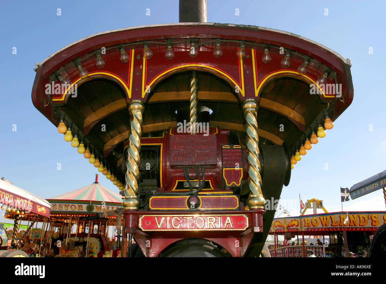 The canopy of the steam traction engine "Victoria" at the Dorset Steam ...