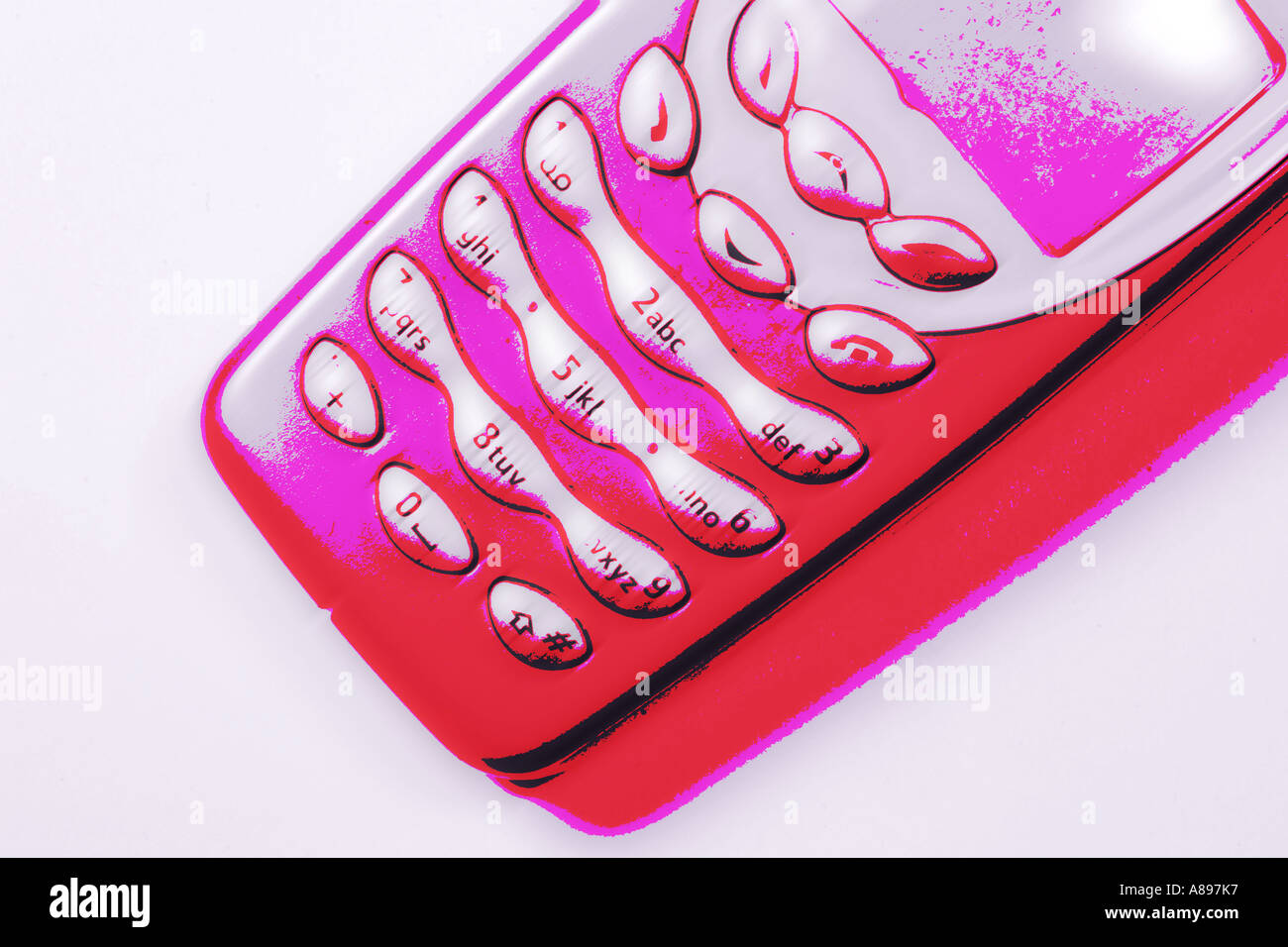 Vivid pink diagonal image of mobile phone Stock Photo - Alamy