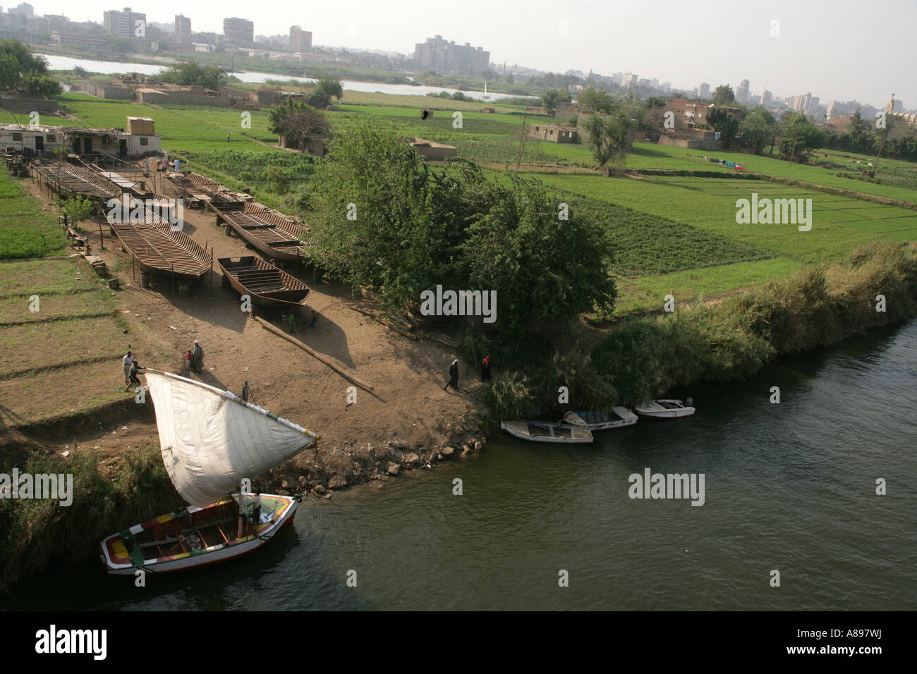 Bank nile river city buildings background hi-res stock photography and ...