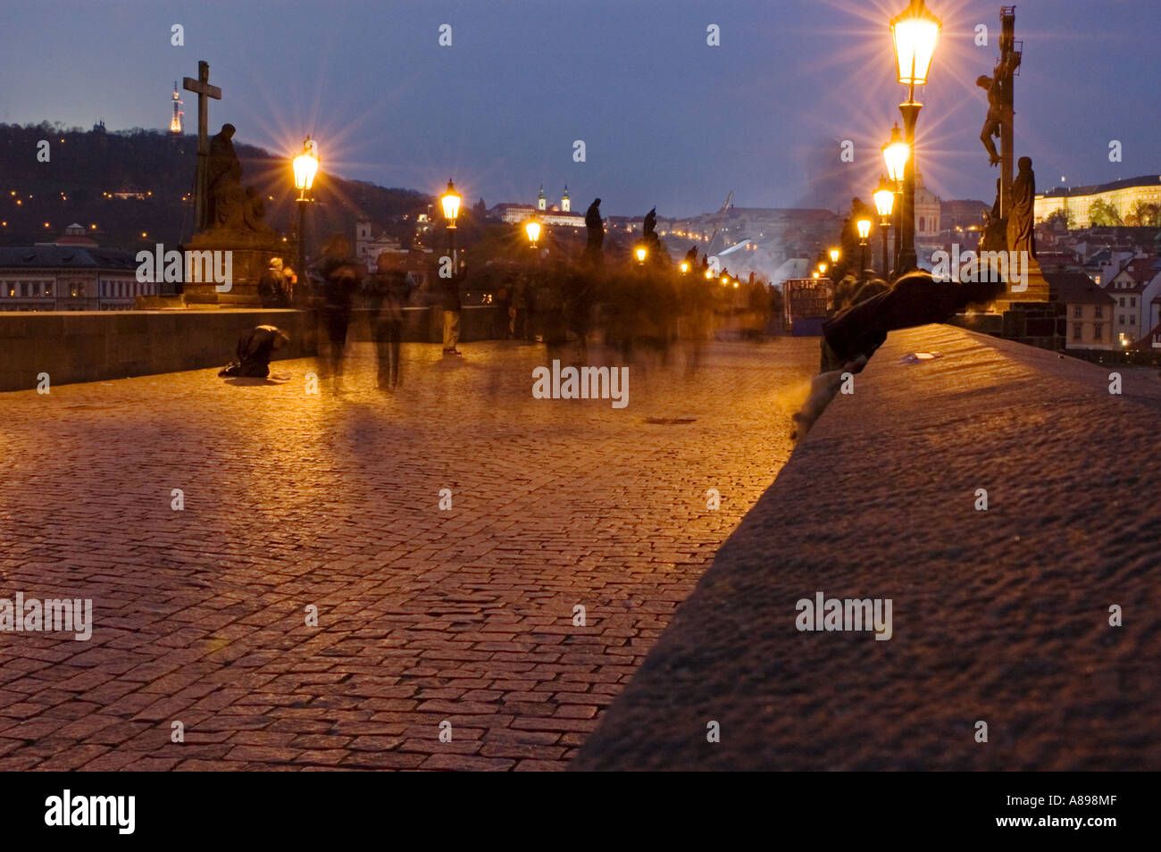 Prague bridge strolling hi-res stock photography and images - Alamy