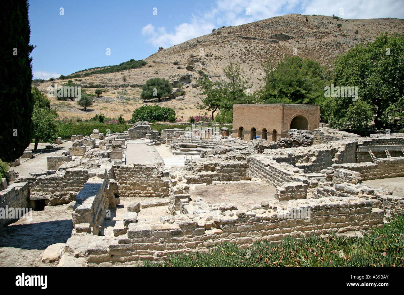 Theater, roman settlement, excavation site Gortys, Crete, Greece Stock ...