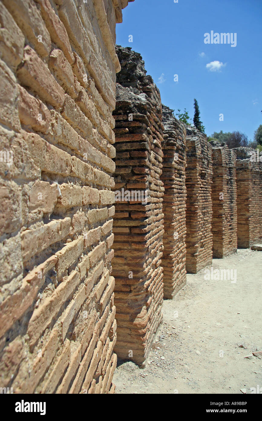 Columns, theater, roman settlement, excavation site Gortys, Crete ...