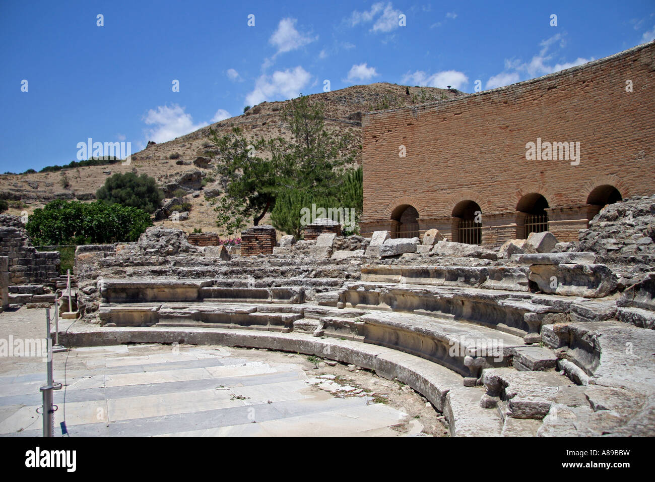 Odeion, roman settlement, excavation site Gortys, Crete, Greece Stock ...