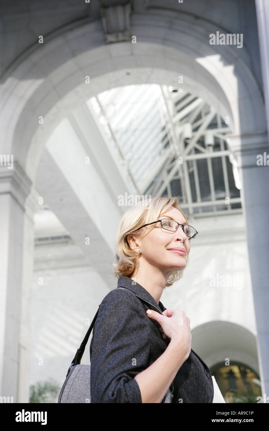 Business woman wearing glasses Stock Photo - Alamy