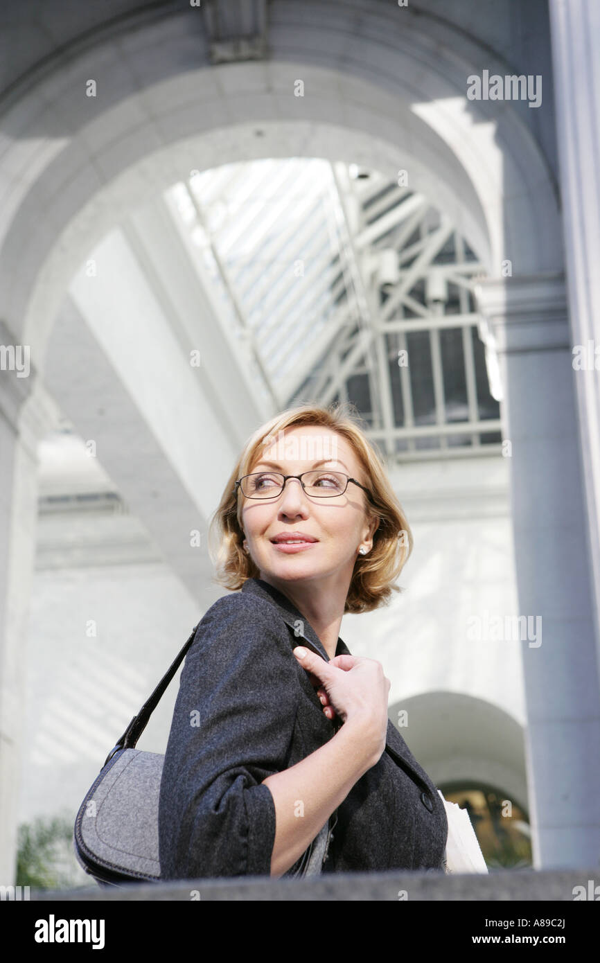 Business woman wearing glasses Stock Photo - Alamy