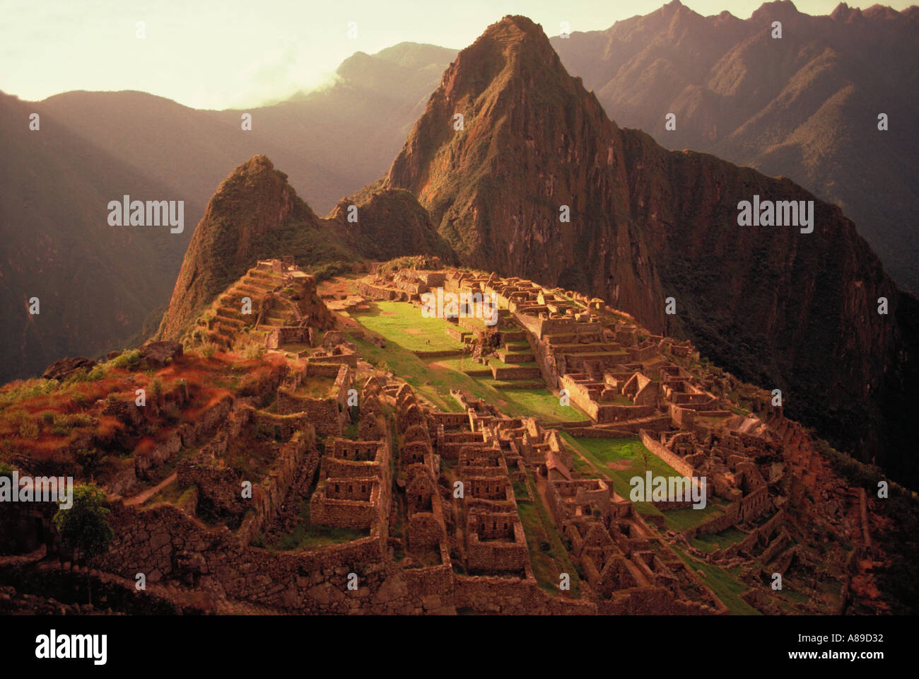 Aerial view of the Inca ruins of Machu Picchu Peru Stock Photo - Alamy