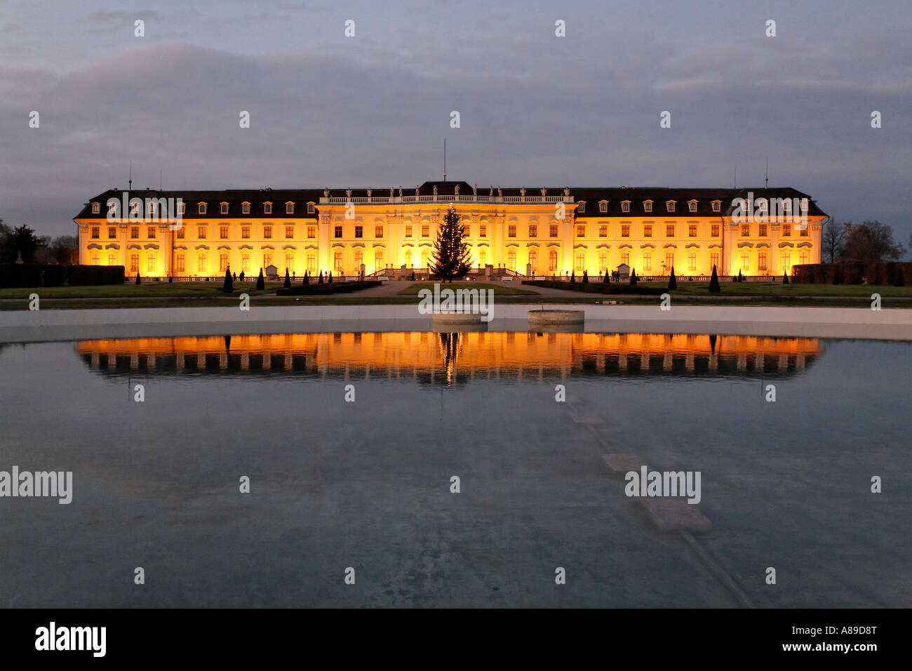 Baroque castle Ludwigsburg, garden view, Baden-Wuerttemberg, Germany ...