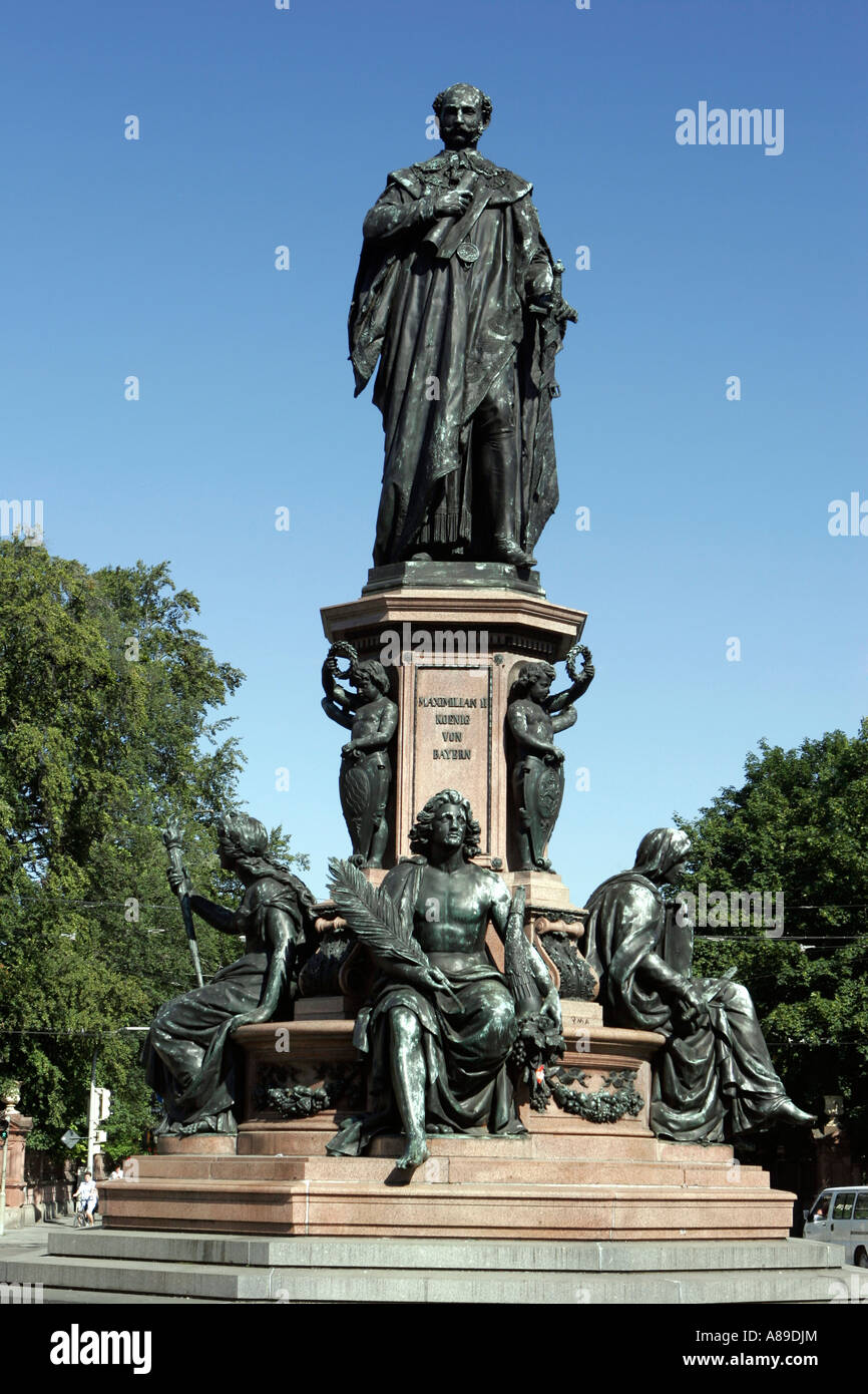 Max Monument, Maximilianstrasse, Munich, Bavaria, Germany Stock Photo ...