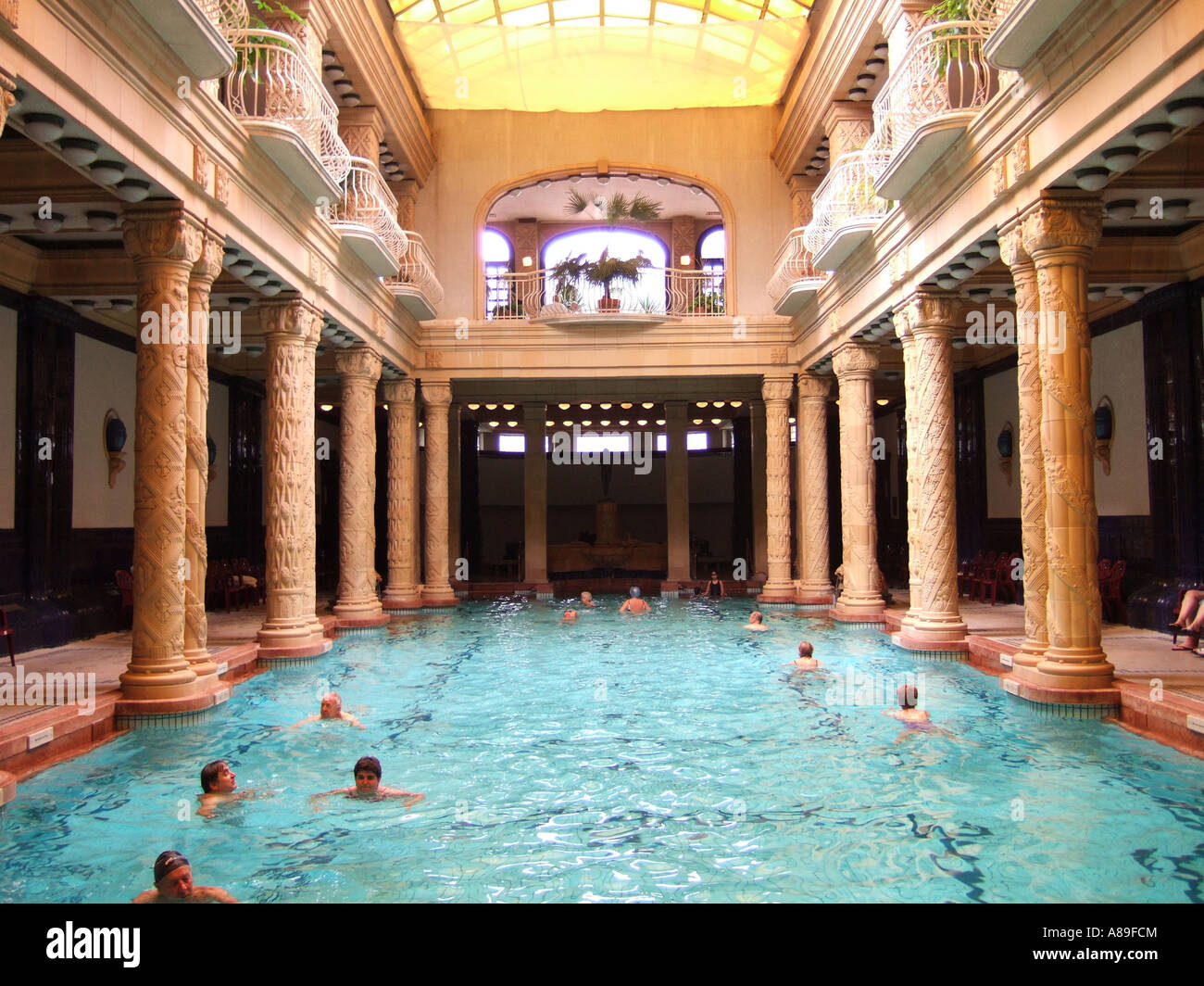 Swimming pool of the Gellert therapeutic bath, Budapest, Hungary Stock ...