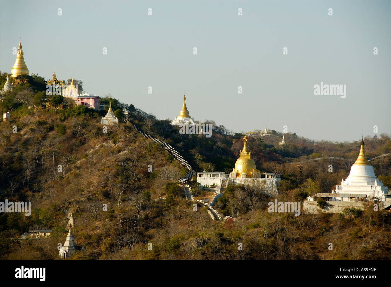 View on the monasteries and stupas of Sagaing from Shin Pin Nan Kain ...