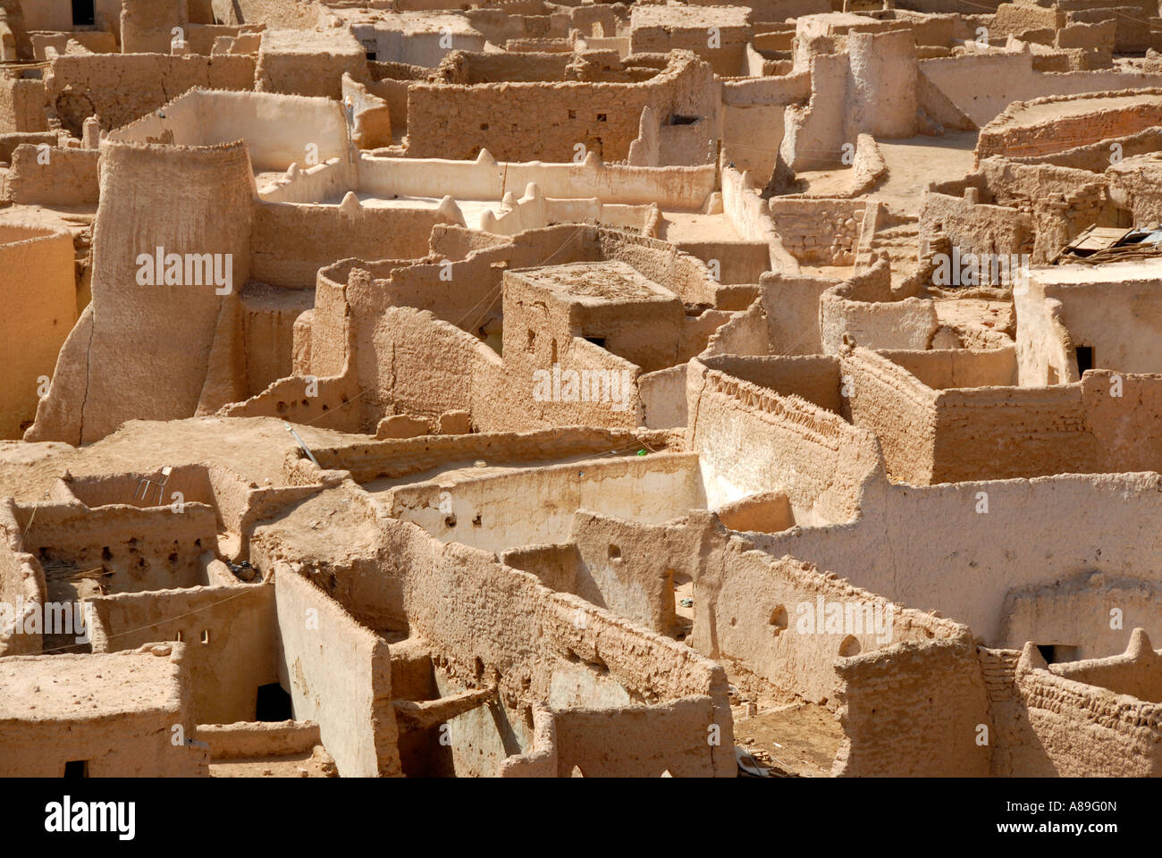 Old walls made of clay old city Ghat Fezzan Libya Stock Photo: 12031940 ...