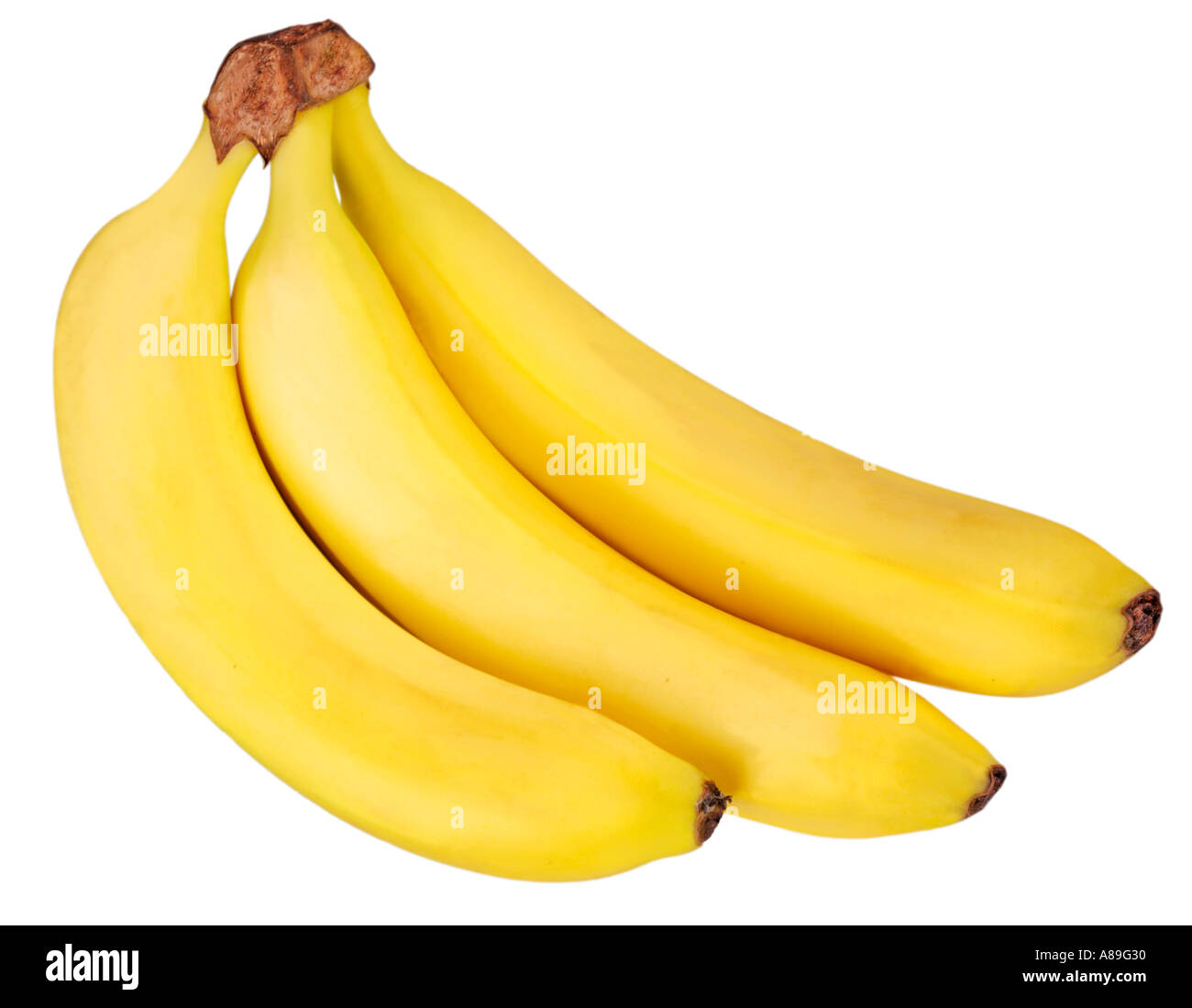 THREE BANANAS ON WHITE Stock Photo - Alamy