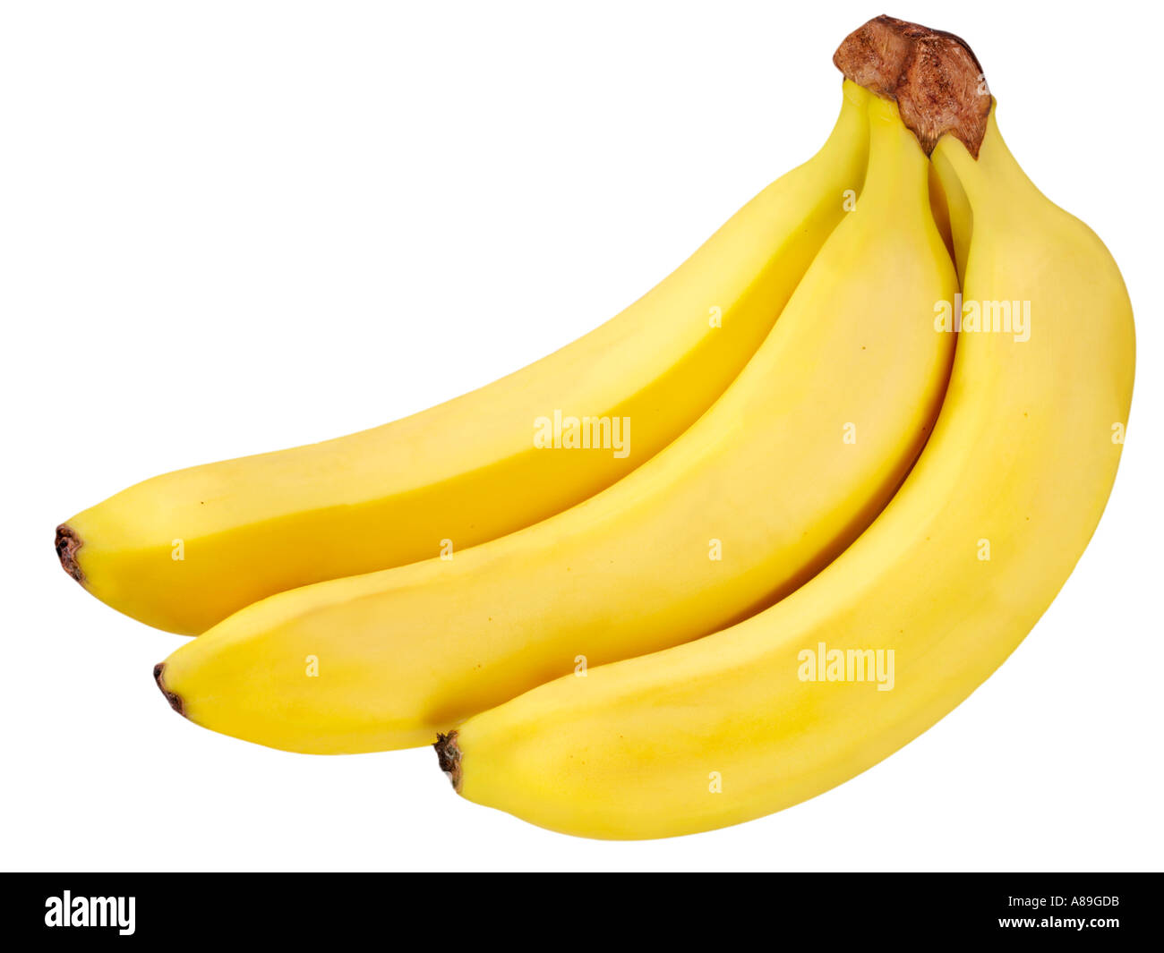 THREE BANANAS ON WHITE Stock Photo - Alamy